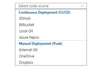 Azure Function App misses Continous Deployment choices · Issue #7650 ...