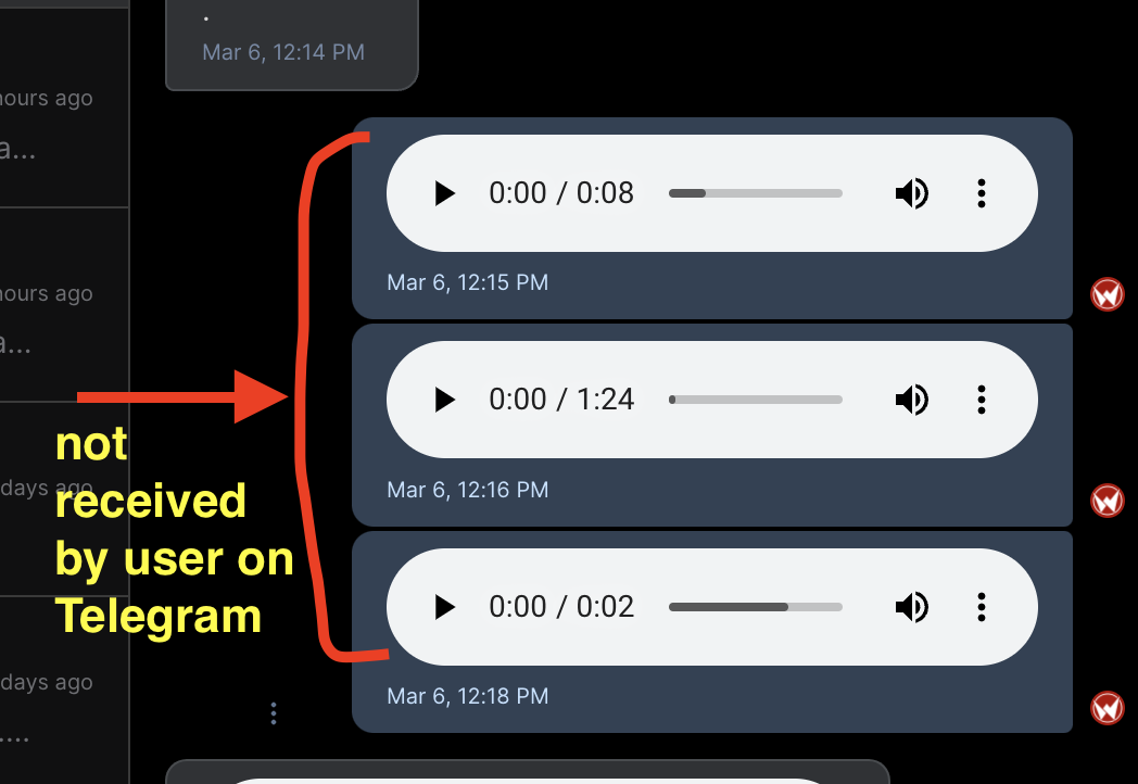 bug: unable to send audio messages on Telegram · Issue #4115 · chatwoot/chatwoot · GitHub