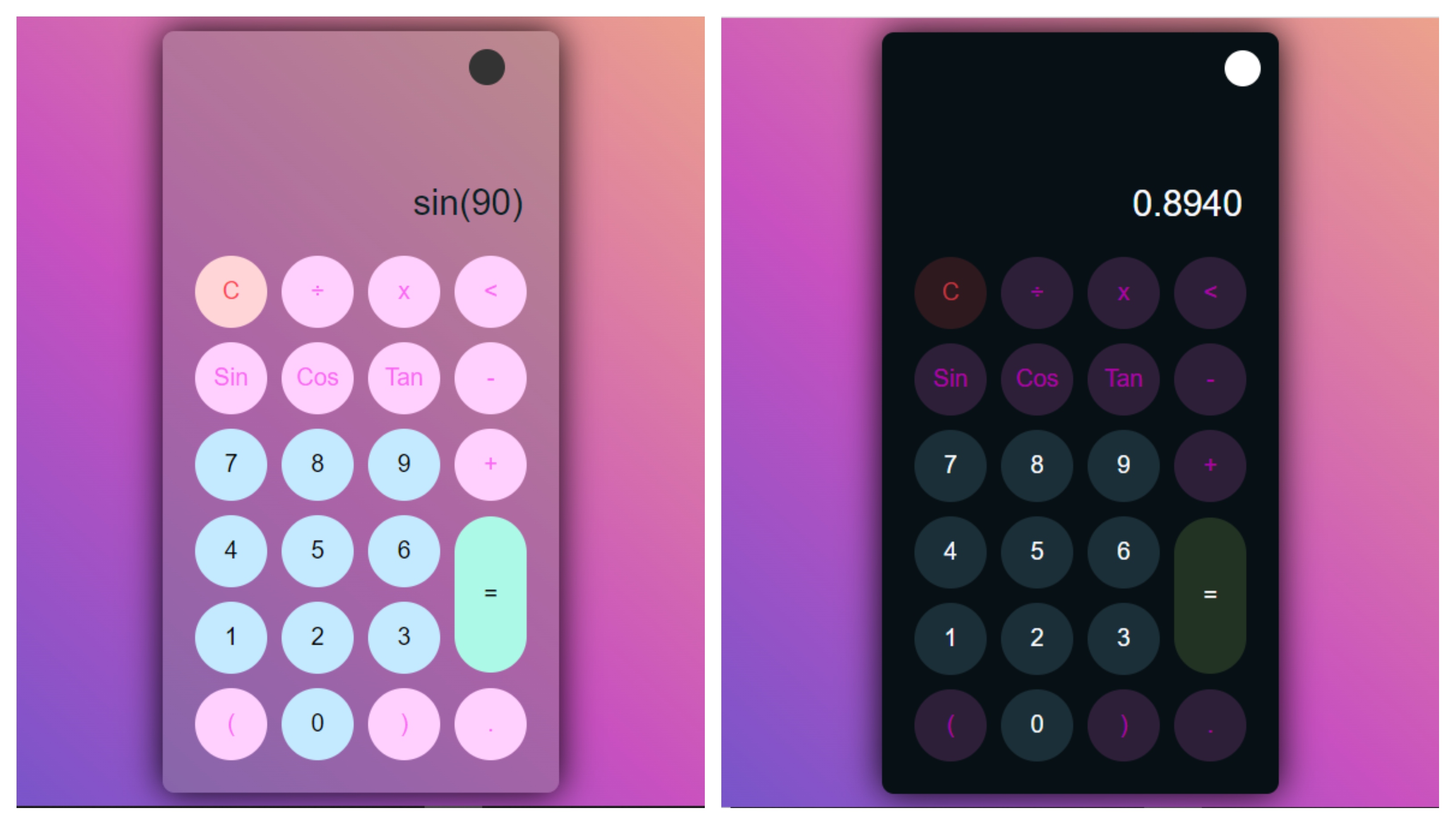 GitHub - devahtesham/Calculator-using-vanilla-js-with-light-and-Dark-mode