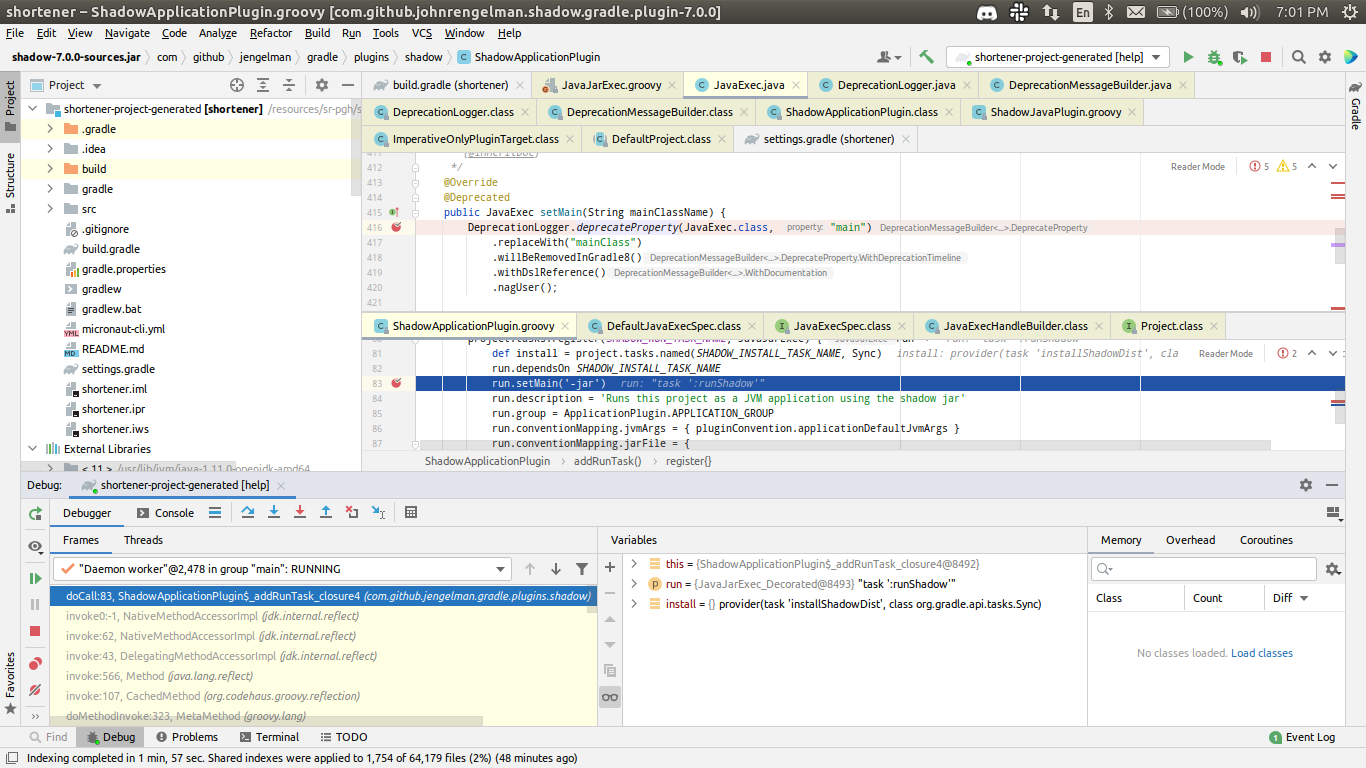 Deprecation warning from gradle about "main" property of jar · Issue #705 · GradleUp/shadow · GitHub