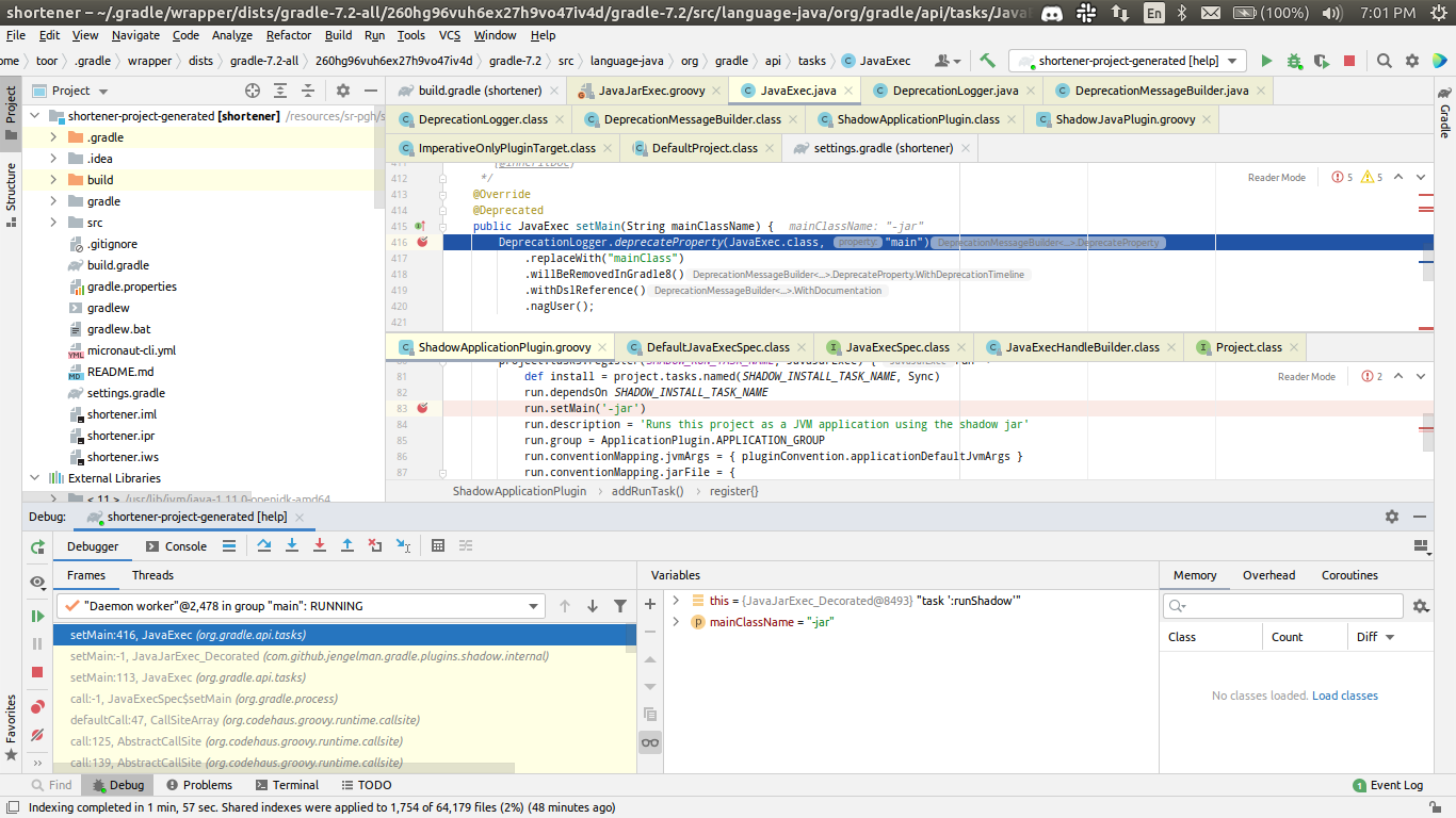 Deprecation warning from gradle about "main" property of jar · Issue #705 · GradleUp/shadow · GitHub