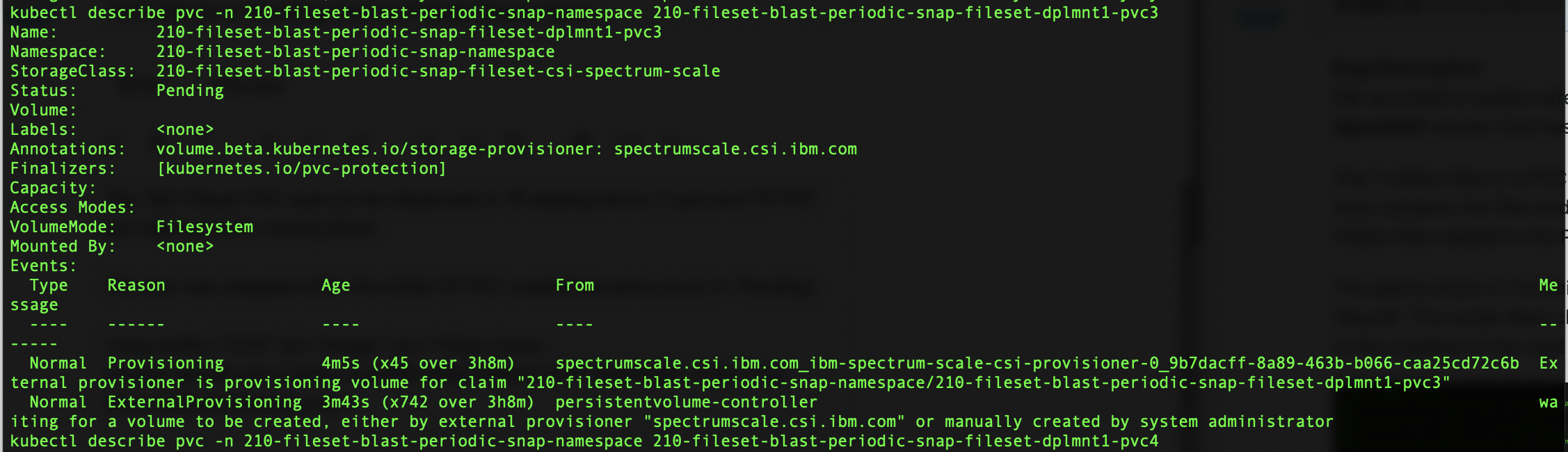 PVC Stuck in Pending Due to Fileset Quota Error · Issue #279 · IBM/ibm-spectrum-scale-csi · GitHub