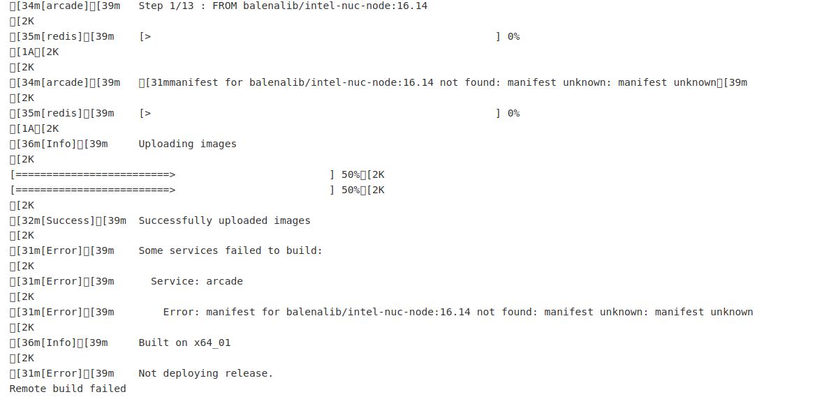 manifest for balenalib/intel-nuc-node:16.14 not found: manifest unknown: manifest unknown ...