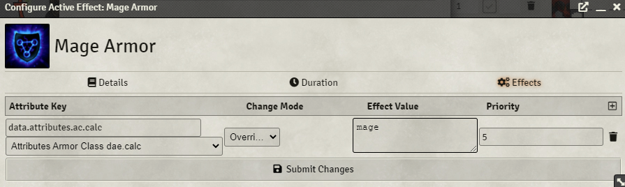 Mage Armour active effect · Issue #117 · kandashi/Dynamic-Effects-SRD ...