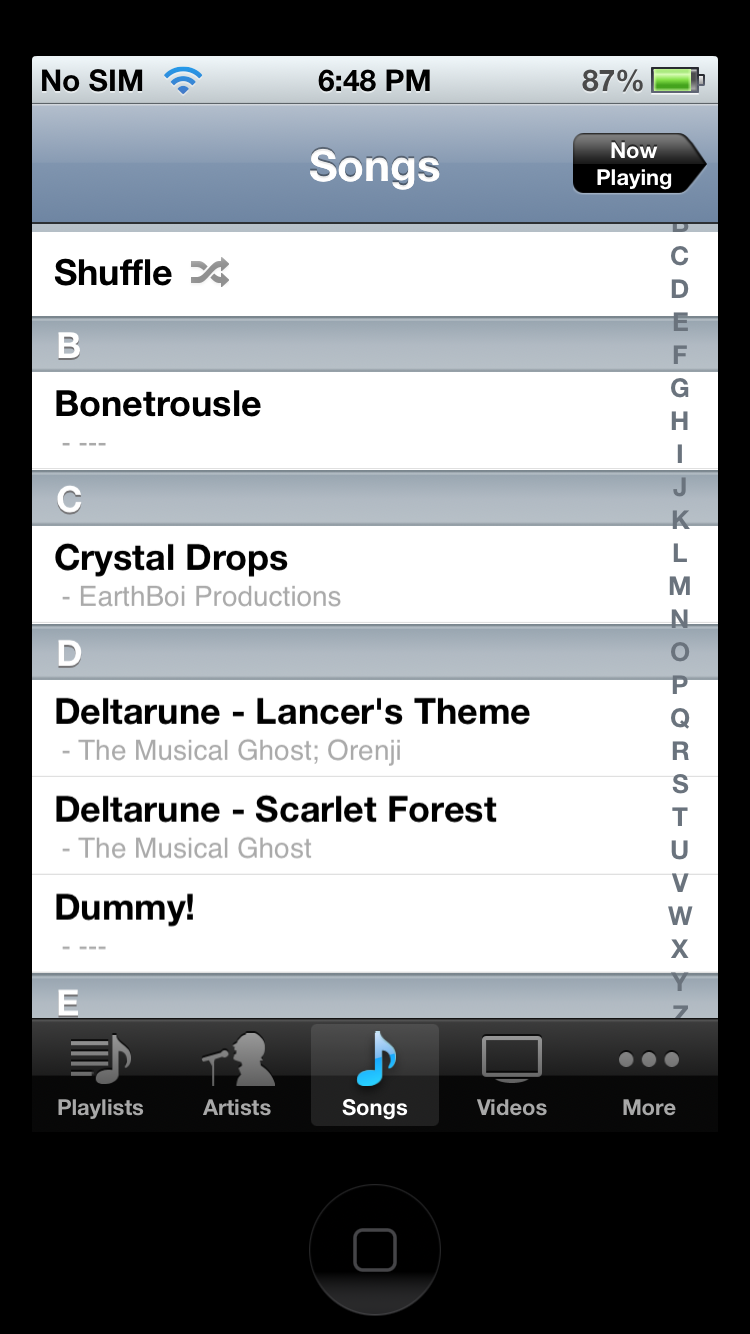 [Bug] Cannot select song in iPod, search bar in Songs tab is cut off ...
