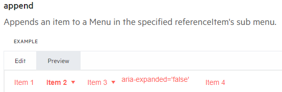 Unexpected aria-expanded='false' appended to parent items' text when Menu/ContextMenu items are ...