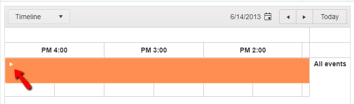 RTL Scheduler displays the wrong arrows in Timeline views for events that span outside the ...