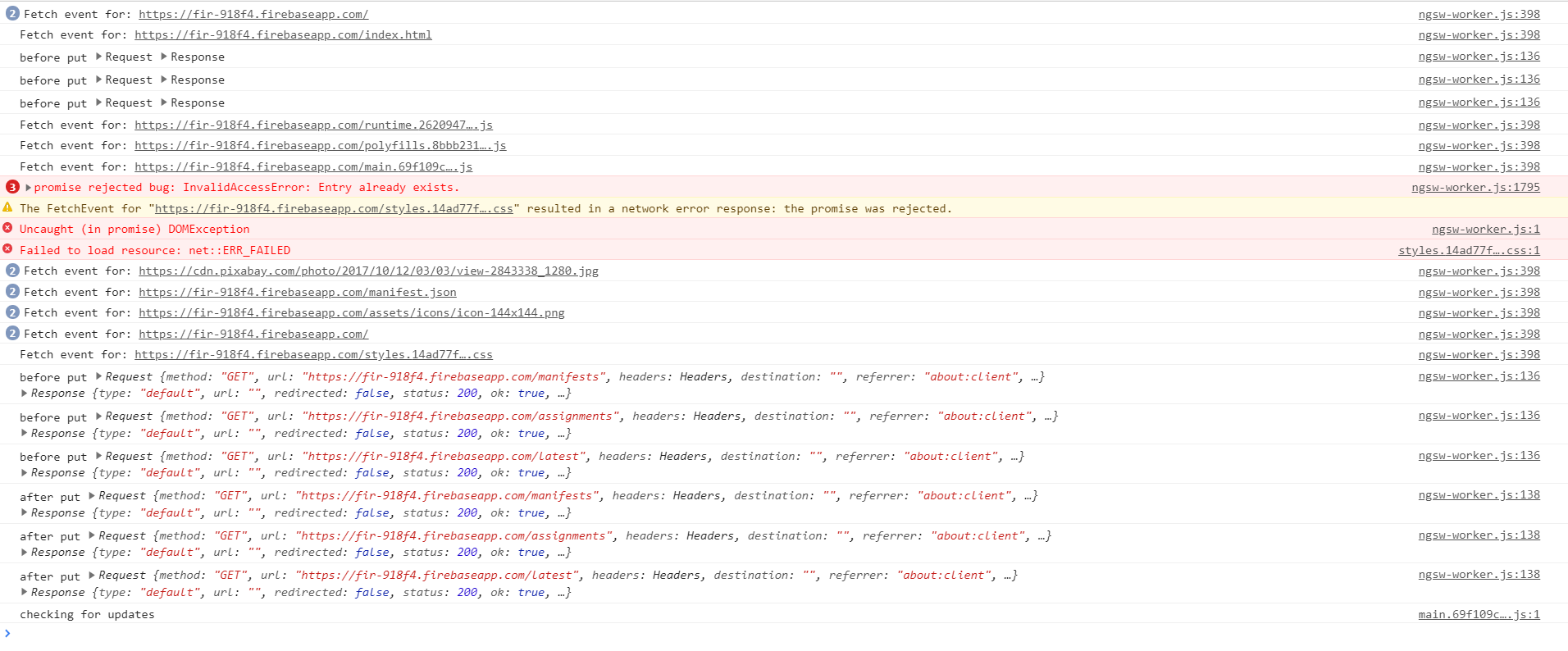 css file is missing randomly (service worker reject promise) · Issue #30778 · angular/angular ...