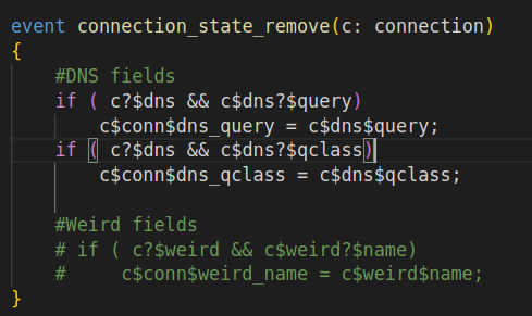Custom Zeek script to merge conn.log and weird.log · Issue #2615 · zeek/zeek · GitHub