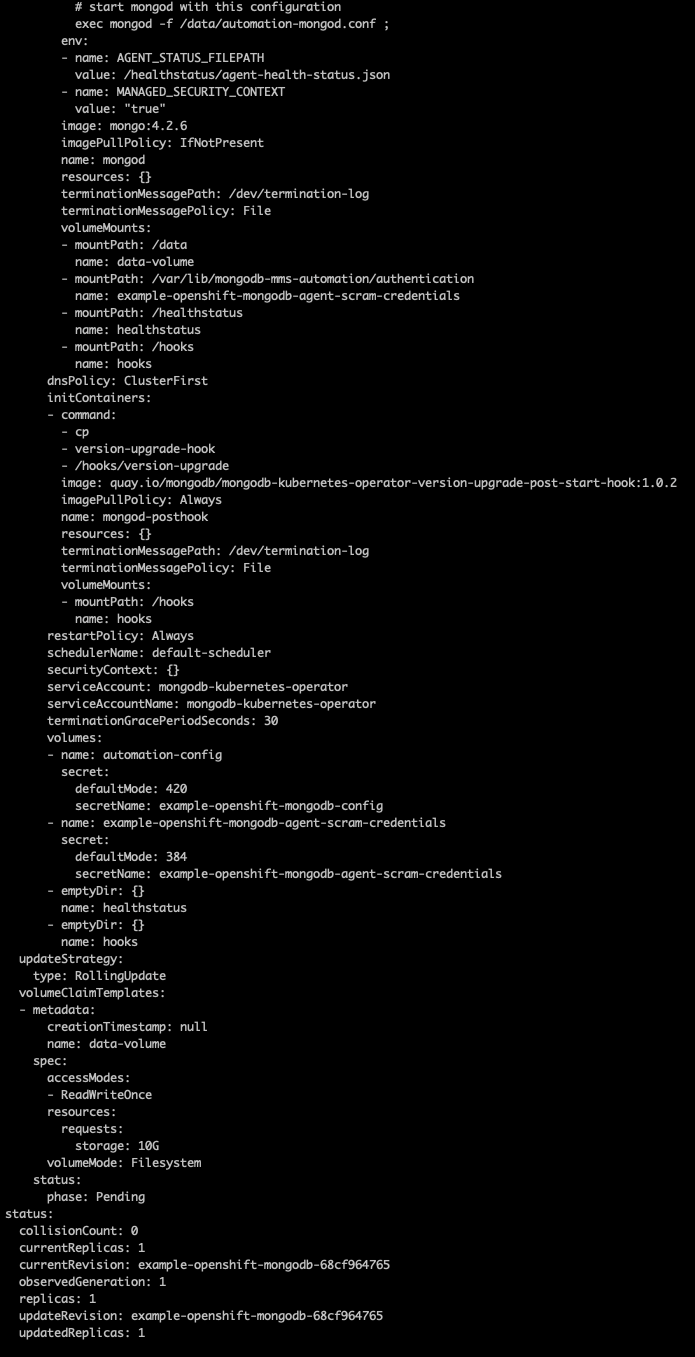 Unable To Deploy Mongodb Replica Set On Openshift · Issue 212 · Mongodbmongodb Kubernetes