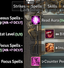 TokenActionHUD: -/+ Not showing for spell categories · Issue #89 · Dorako/pf2e-dorako-ui · GitHub