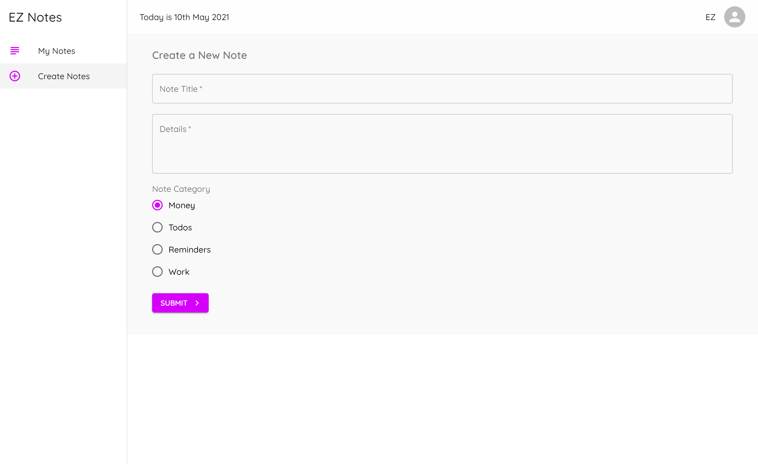 GitHub - ezzylan/ez-notes: A simple note editor made using React and ...