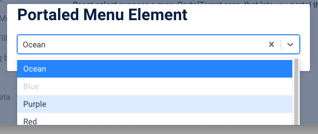 The available height is not correctly calculated when using the property menuPortalTarget ...