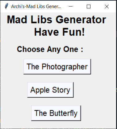 GitHub - ArchiMukherjee/Mad_lib_Generator