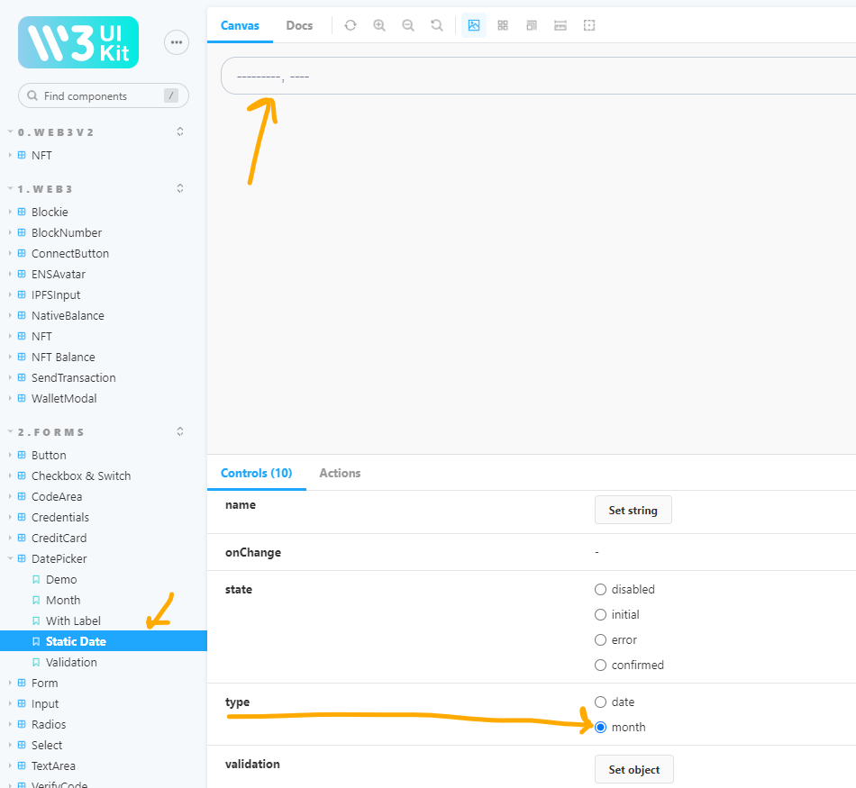 Issue in DatePicker Static Date when changed type from date to month · Issue #836 · web3ui ...