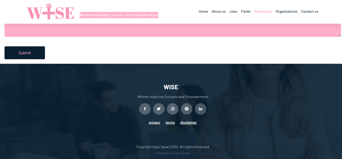 GitHub - CuriousRajvi/WISE: A platform for helping Women Inspiring Success and Empowerment to ...