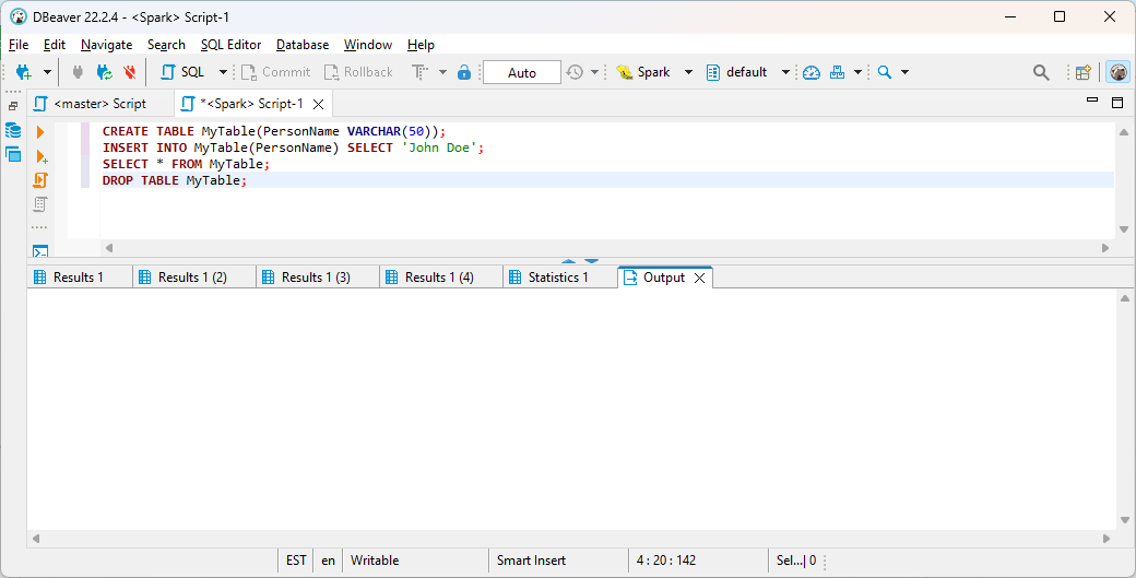 Multiple results tabs opening when executing script under Apache Spark connector · Issue #18208 ...