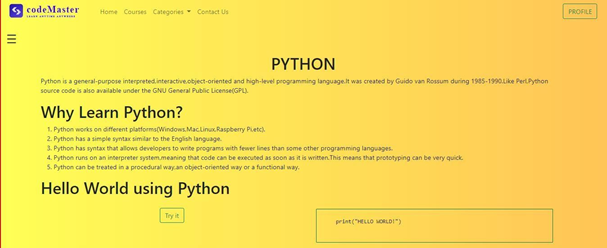 GitHub - Aishwarya165/codeMaster: An eLearning Web Application for ...