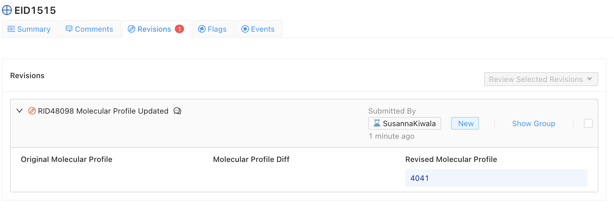 Revision display for MP changes on EIDs are not being displayed nicely · Issue #646 ...