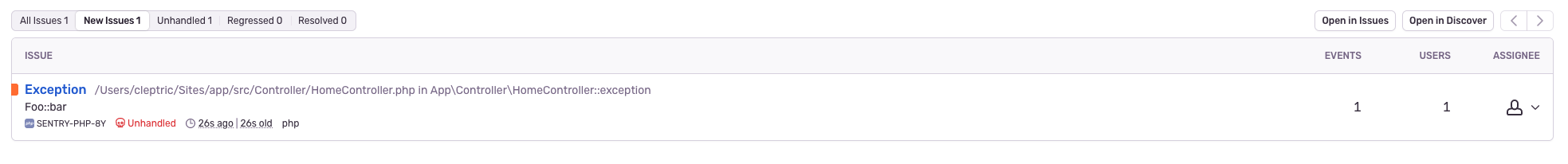 Tracked PHP issues are not getting marked as "New" · Issue #2026 · getsentry/self-hosted · GitHub