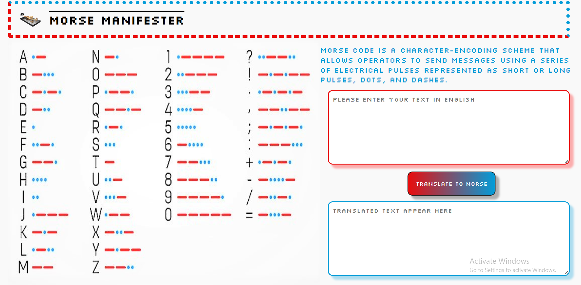 GitHub - Anush79/morse-code-translator: Morse manifester is an easy way ...