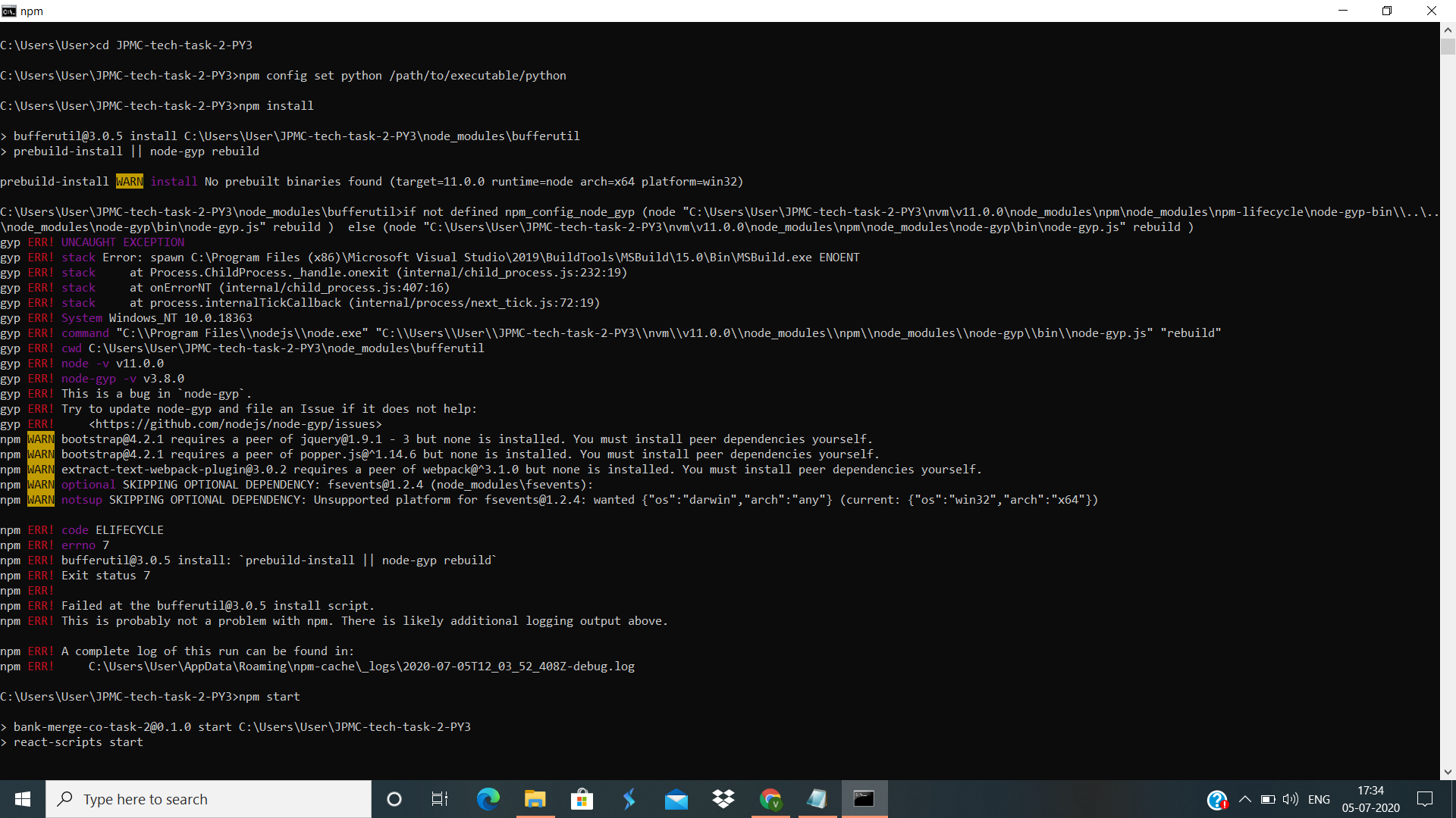 Npm issue · Issue #255 · insidesherpa/JPMC-tech-task-2 · GitHub