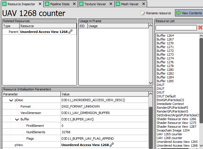 Structured Buffer hidden counter display · Issue #1593 · baldurk/renderdoc · GitHub