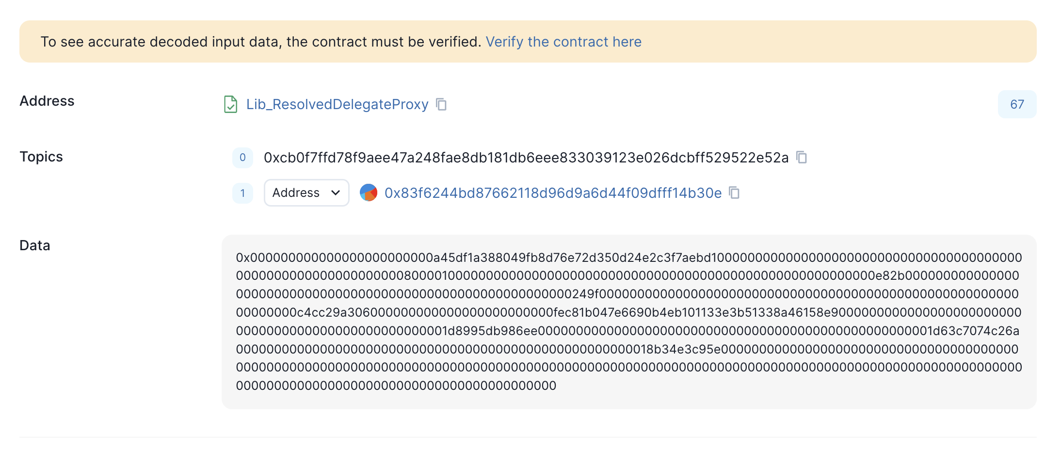 Tx Logs Contract Must Be Verified Message Shown For The Already 