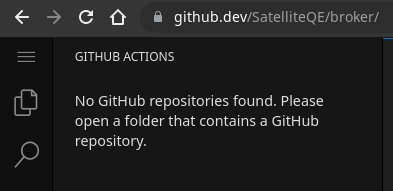 No github repository found. Please open a folder that contains github ...