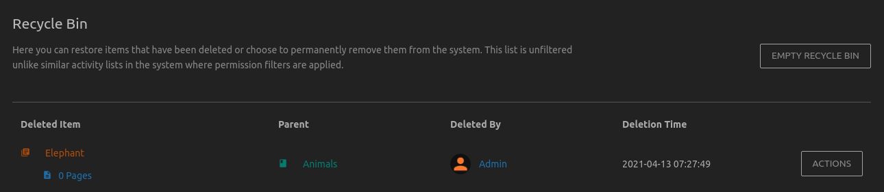 Recycle Bin - parent information request · Issue #2594 · BookStackApp/BookStack · GitHub
