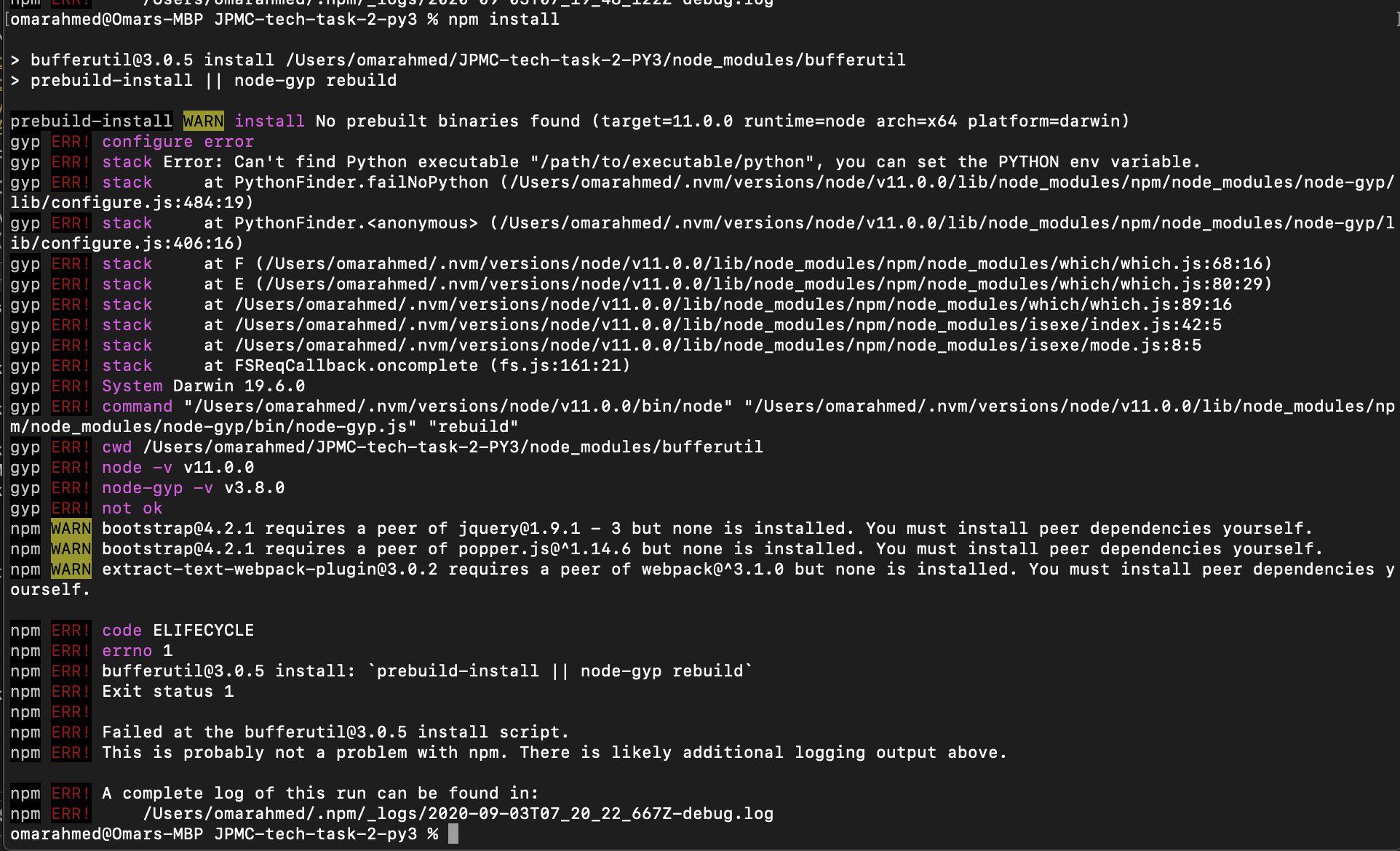 Problem with npm start and install · Issue #446 · insidesherpa/JPMC-tech-task-2-PY3 · GitHub
