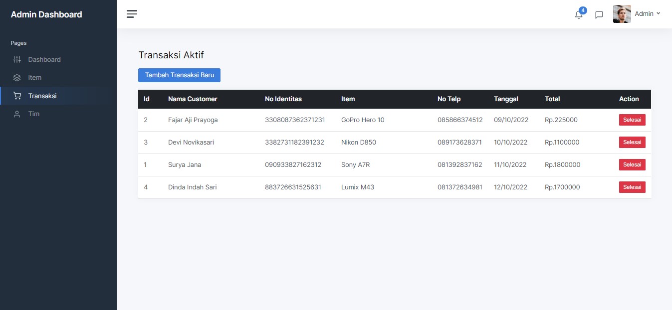 GitHub - fajarajiprayoga/camera-web: Aplikasi pengelolaan toko sewa ...