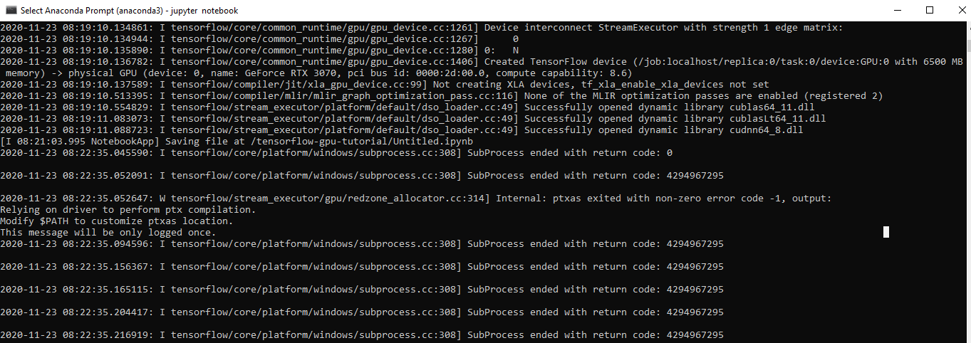 CUDNN_STATUS_NOT_INITIALIZED error with tensorflow-gpu 2.4.0-rc2 ...