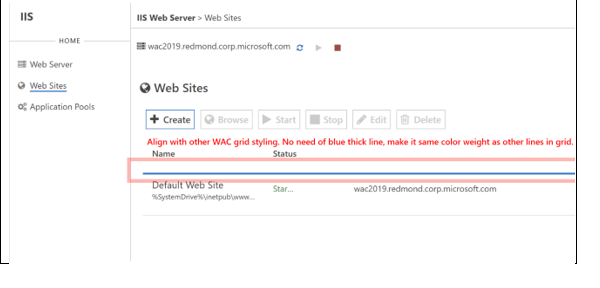 [WAC-Styling] Lists gridline change · Issue #473 · microsoft/IIS.WebManager · GitHub