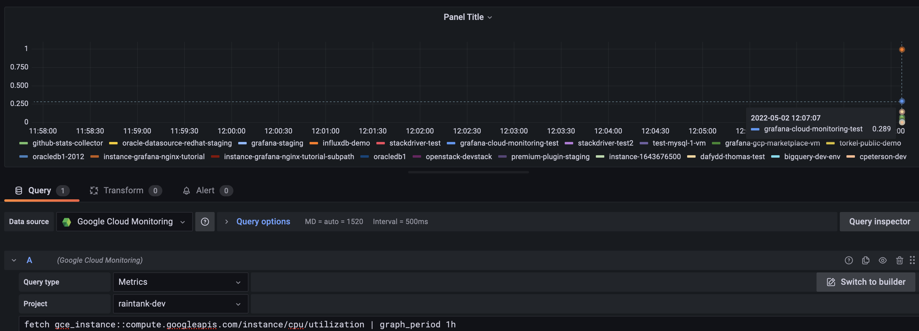 Stackdriver: MQL group_by [interval] not supported · Issue #48478 · grafana/grafana · GitHub