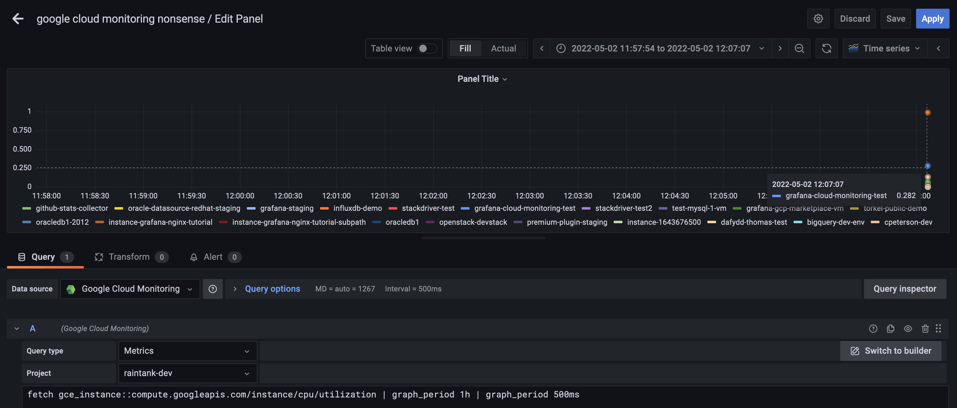 Stackdriver: MQL group_by [interval] not supported · Issue #48478 · grafana/grafana · GitHub