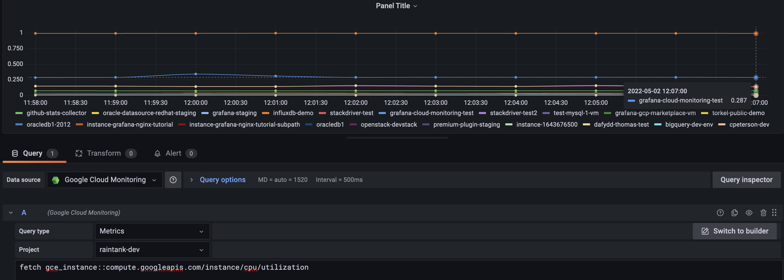 Stackdriver: MQL group_by [interval] not supported · Issue #48478 · grafana/grafana · GitHub