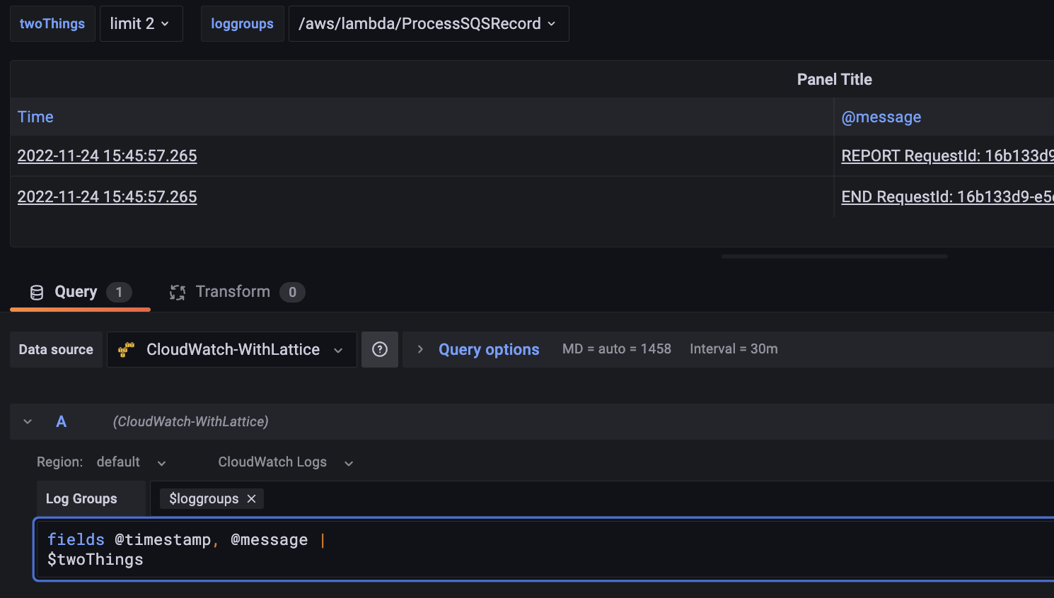 CloudWatch logs does not support creating template variables · Issue #27447 · grafana/grafana ...