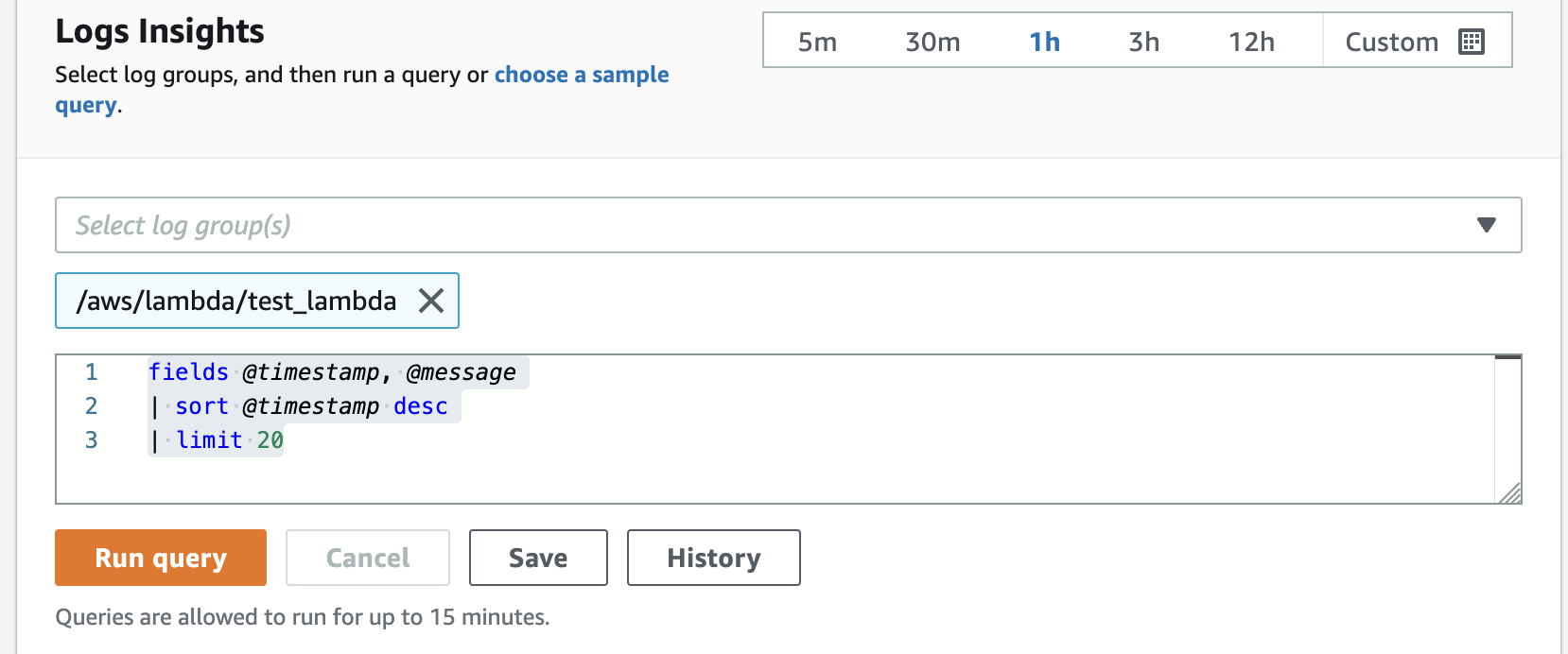 Cloudwatch Logs Prepopulate Default Query And Disable Blank Queries · Issue 61070 · Grafana