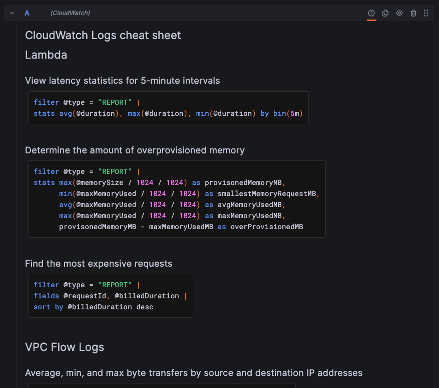 Cloudwatch Logs Update Cheatsheet To Match Sample Queries · Issue 63024 · Grafanagrafana · Github