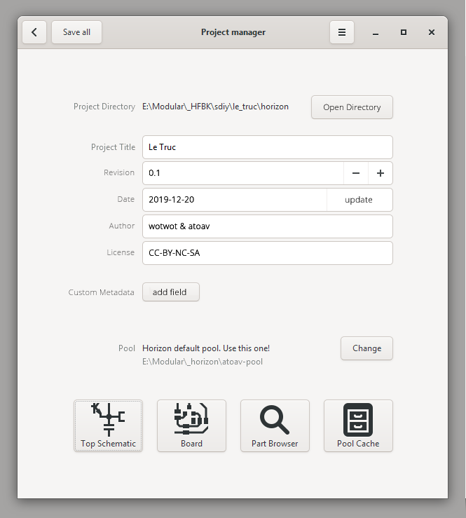 [UX] Ideas for Project Metadata · Issue #330 · horizon-eda/horizon · GitHub