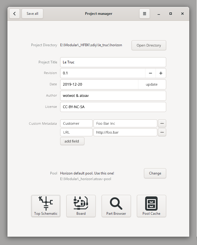 [UX] Ideas for Project Metadata · Issue #330 · horizon-eda/horizon · GitHub