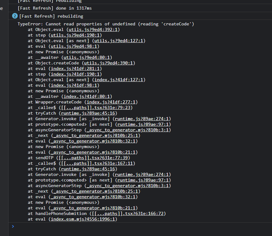 Createcode Function Throwing Error Custom Otp Implementation · Issue 639 · Supertokens 8070