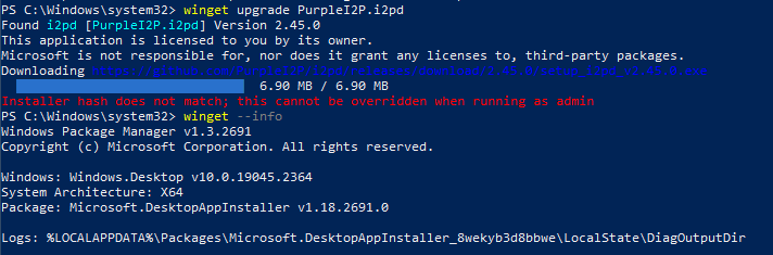[package Issue] Purplei2p I2pd · Issue 93176 · Microsoft Winget Pkgs · Github