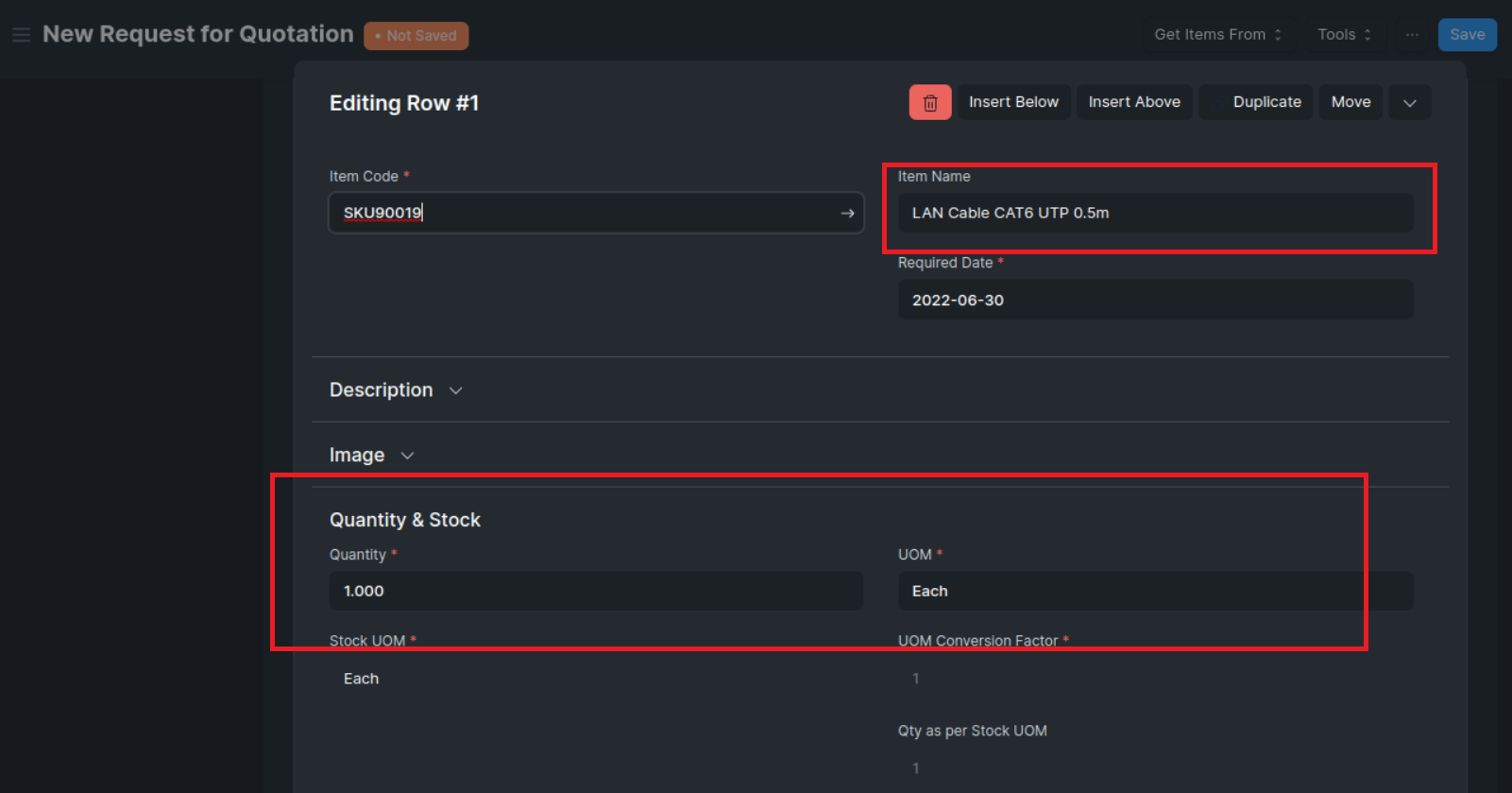 Item detail on RFQ (from item-master) not auto-completing · Issue #31430 · frappe/erpnext · GitHub