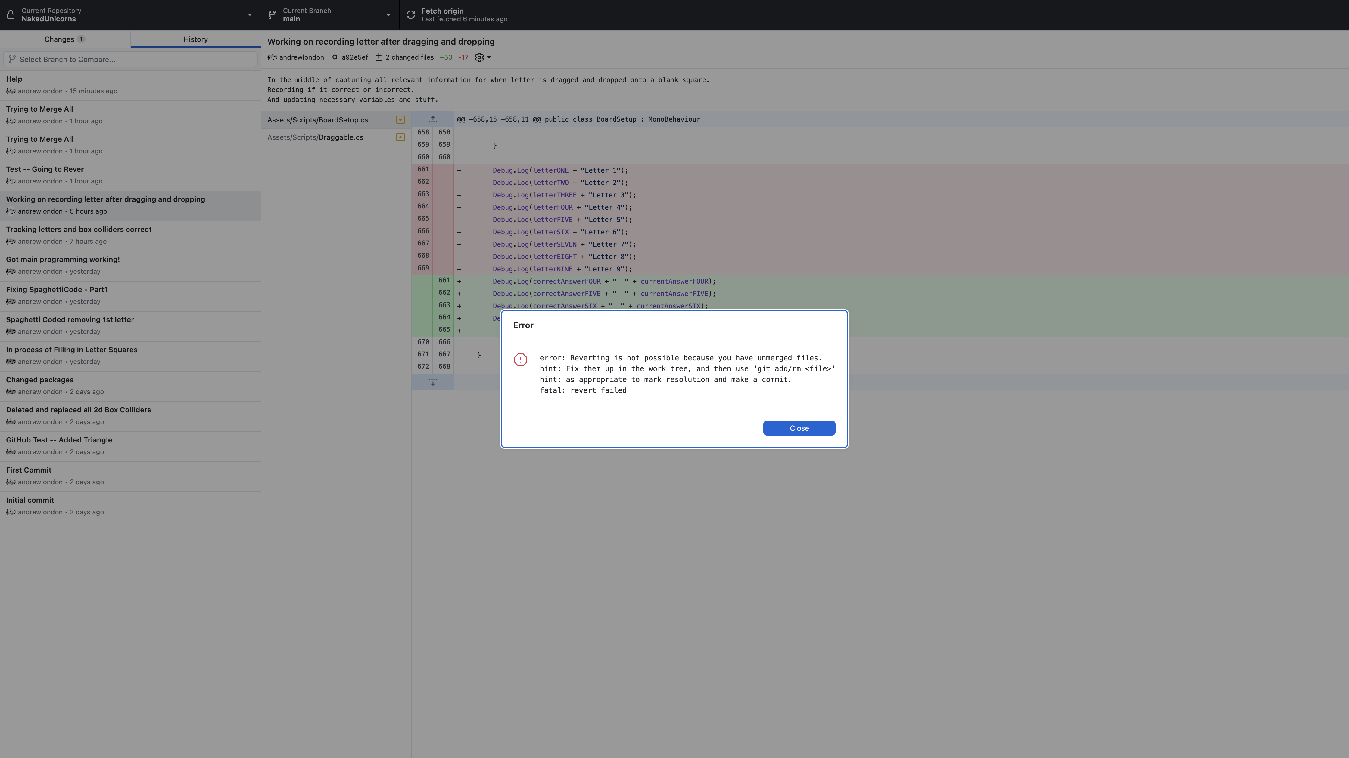 I have lost my Unity Screen and cant revert back to an old commit. · community · Discussion ...