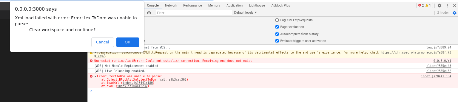 Invalid xml loaded as default playgroundState in nominal-connection ...