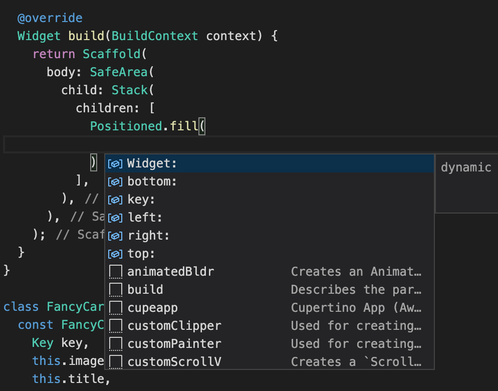 Stack Positioned Widget child is missing and replacement Widget is causing build failure ...
