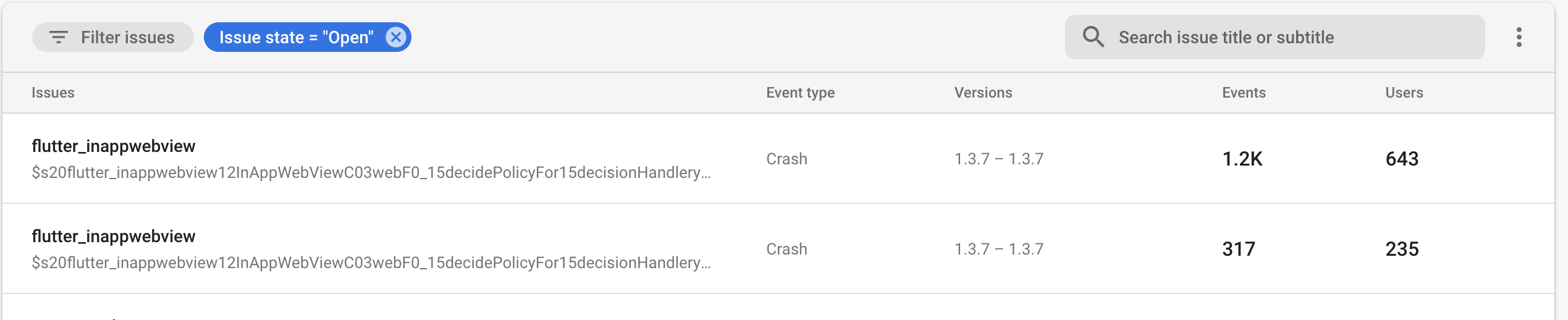 iOS - Crashlytics issue in flutter_inappwebview · Issue #789 · pichillilorenzo/flutter ...
