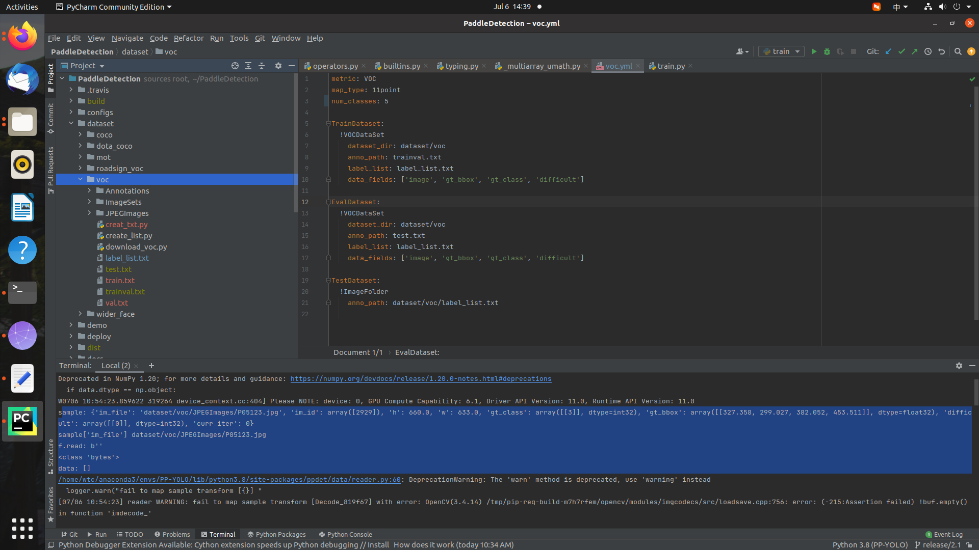 训练前出现的问题： Cv2error Error 215assertion Failed Bufempty In Function Imdecode